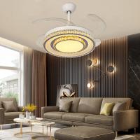 China Smart Control Foldable Blade Fan Ceiling Fans With Lights And Retractable Blades for sale