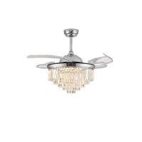 China Crystal Folding Blades Ceiling Fan With Light And Remote Control for sale