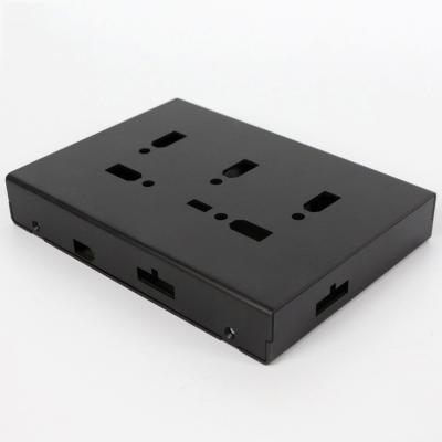 China Black Powder Coated Dual Socket Metal Enclosure - 1.0-1.5mm Thickness Custom Electrical Box for sale