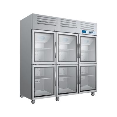 China 3 Doors, 6 Doors Glass Door Upright Commercial Refrigerator for sale