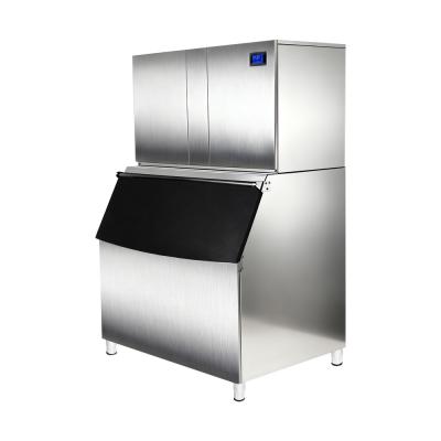 China Large Capcity Commercial Cube Ice Machine and Ice Bin Suitable for Supermarkets Convenience Stores and Food Trucks Requiring Ice Production and Compact Design for sale