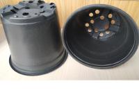 China Black Plastic Flower Pots , Horticultural 12cm Outdoor Plant Pots for sale