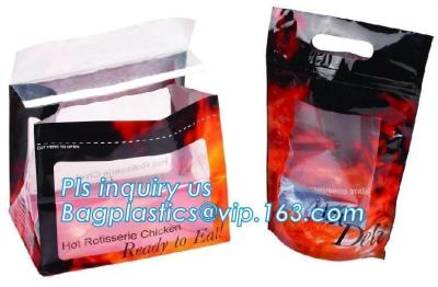 China Stand Up Roasted Chicken Packaging Bags With Zip Top hot roast, rotisserie chicken bag, microwaveable bag, slide plastic for sale