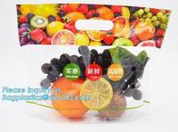 China slider zip lock packaging fruit bag for cheery and grape, Vegetable refrigerate used resealable ziplock packaging bag for sale