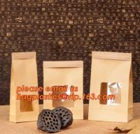 China Cheap logo printed resealable zip lock food snacks kfraft paper zipper bag with window,Resealable Zip lock and Heat Seal for sale