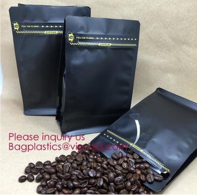 China Aluminum Foil Gusset Ziplock Square Block Flat Bottom Coffee Bag With Valve And Zipper,gold aluminum foil flat bottom/sq for sale