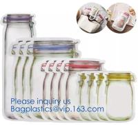 China FDA Customized Kitchen Reusable silicone Food,Snack, Vegetable, Meat Storage Bag,BPA Free ziplock Snack Bags for Preserv for sale