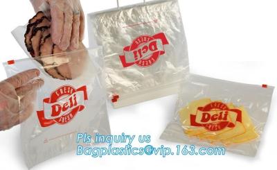 China PE slider zipper saddle deli bag, Biodegradable Ziplock saddle deli bag, saddle deli slider bag, LDPE Custom Saddle deli for sale