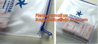 China Transparent pvc slider zip bag with blue side gusset, pvc zipper lock slider bag, Zipper slider clear pvc bag for ruler for sale
