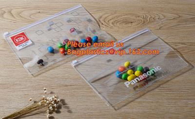 China Custom pvc slider bag for cosmetics, Custom pvc slider bag for stationery, A4 clear plastic pp document carrying file fo for sale