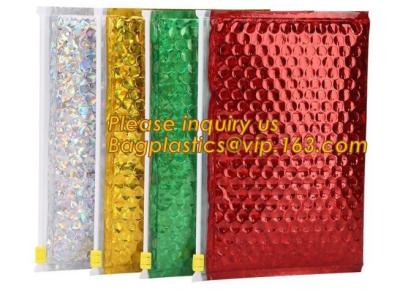 China Hot Metallic Colorful Bagease Packaging Zipper Bubble Bag For Cosmetic Packaging,Ziplock Bubble Bags are Made of PET/CP for sale
