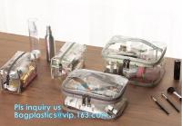 China Travel Organizer Mini Cosmetics Clear Pvc Zipper Bag With Handles, vinyl pvc travel cosmetic packaging bag with zipper, for sale