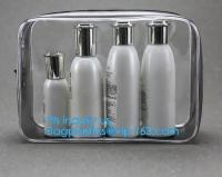 China Custom personalized travel waterproof transparent clear pvc zipper toiletry bag, fashion travel clear PVC bag, HANDLE for sale