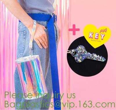 China holographic pvc bags, holographic packs, holographic pouch bags, holographic metialized cosmetic make up, holographic PU for sale