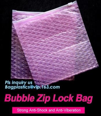 China reusable air bubble stationery packaging bags envelope shock proof bag with slider zip lock for fragile articles, zip for sale