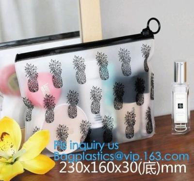 China Transparent Sundry Kit PVC Cosmetic Bag, Bag with Plastic Zipper and Slider Wash bag, slider lock zip pouch travel cosme for sale