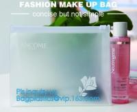 China Eco-friendly Red Clear Slider Zipper PVC Cosmetic Make Up Bikini Bag, pvc zipper lock slider bag for sale
