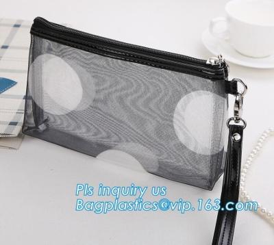 China PVC Mesh Cosmetic Bag Coin Purse for Mom Holiday Gift Pink Bag, Portable Travel Cosmetic Bag Makeup Case Pouch Mesh Cosm for sale