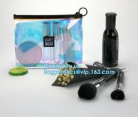 China gusset slider ziplock printed pvc zipper bags with holding loop with confetti, zipper slider bags for pencils pens for sale