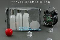 China clear hanging toiletry bag pvc cosmetic bag, promotional plastic pvc clear transparent cosmetic bag, top zipper soft tra for sale