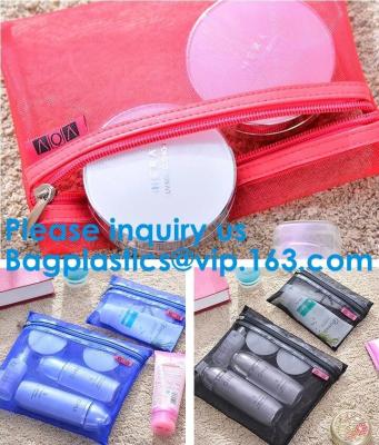 China Cheap Cosmetic Bag Nylon Mesh Zippered Bag Makeup Organizer Bag,Women Mesh Cosmetic Portable White Mesh Zipper Bag for sale