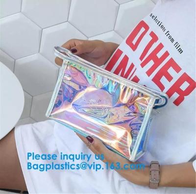 China Hologram Zipper Pvc Cosmetic Bag, Hologram Zipper Pu Cosmetic Bag,co-Friendly, Water Proof, Stitching/heat sealing/print for sale