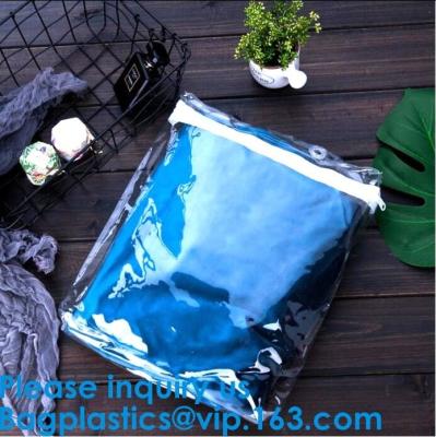 China Custom Frosted Opp Pvc Black Zipper Slider Packaging Clothing Bag With Your Logo,Underwear Zip Lock Packing Plastic Clot for sale