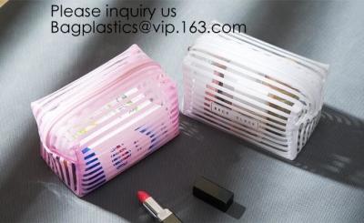 China Clear Zipper Pouch with Strap Makeup Bag PVC Cosmetic Pouch,Printing Clear Ziplock Cosmetic PVC Pouch, bagease, bagplast for sale
