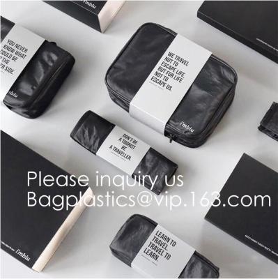 China Custom Travel Organizer Cosmetic Ziiper Black Tyvek Paper Bag,Factory Price Tyvek Cosmetic Bag Custom Tyvek Paper Pouch for sale