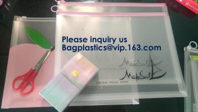 China A4 A5 A6 B5 Transparent Pp Froested File Bag With Zipper,PP Plastic Zip File Bag For Cosmetics Offices Supplies, bagease for sale