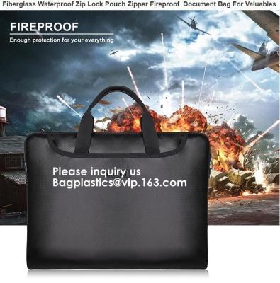 China Waterproof and Fireproof document storage Bag with Fireproof Zipper for Money, Jewelry and Passport bagease, bagplastics for sale