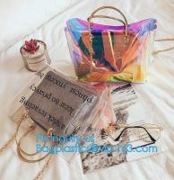 China PVC Leisure bag shoulder bag, sports bag, Transparent Tote Bag Clear Shoulder Bag, Economical light-weight pvc travel la for sale