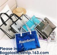 China Ladies Beach Bag Summer Bag Women Waterproof Handbags Transparent PVC Plastic Pouch Beach Bags for sale