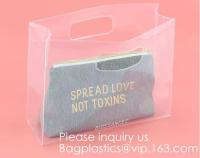 China Promotion Transparent Clear Shopping Pvc Bag With Custom Print Nylon & PVC Material Combined Custom Tote Bag Shopping Ba for sale