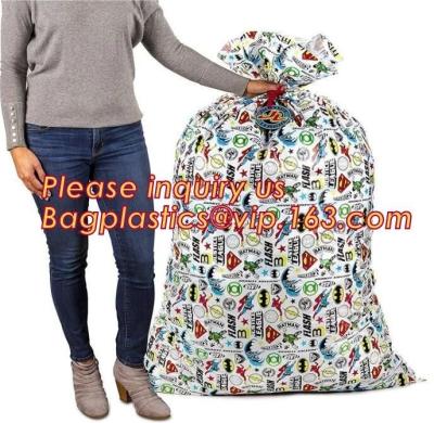 China Merry Christmas Santa Claus Pattern Jumbo Bicycle / Bike Sack Gift Bag For Children 60 X 72 inch,Sacks For Extra Large P for sale