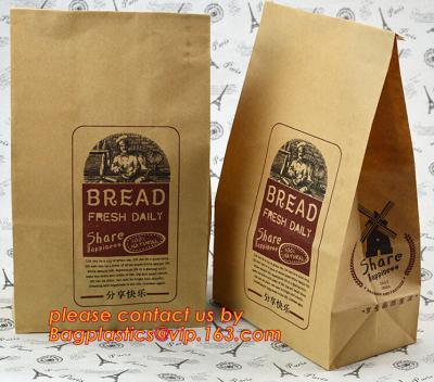 China Customize 3 Side Visible Clear Window Offset Printing Bakery Bags, Customize V Bottom with Clear Window Food Grade Toast for sale
