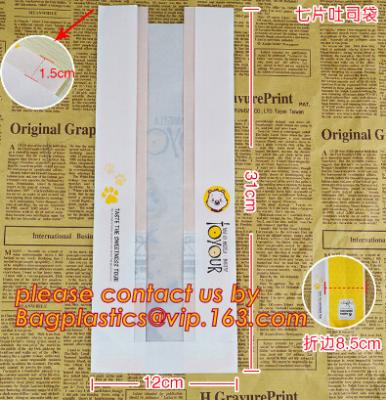 China Professional Food Safe Opp Clear Window Paper Bags Offset Printing, OEM Block Bottom Bags Tin Tie White Paper bags with for sale