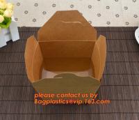 China brown kraft cardboard burger box for hamburger food with logo printing, Food Grade Paper box, Lunch box, Bento box, Frie for sale