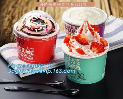 China A series of custom logo printed double PE coated icecream paper cup with lid from Wuhan manufacturer bagplastics bagease for sale