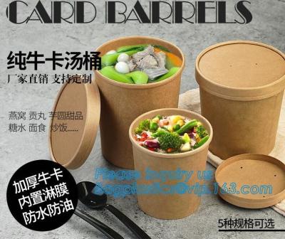 China Custom printed disposable hot soup bowls, kraft paper soup cup,16oz Custom logo printed disposable kraft paper soup cup for sale