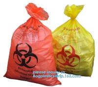 China disposable autoclave sterilization biohazard bags, Heavy duty safety plastic biohazard infectious waste bag medical wast for sale