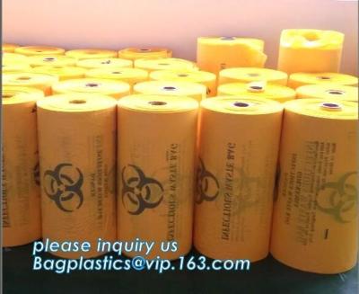 China Biohazard medical waste bag yellow plastic draw tape bag, promotional medical bags, madical biohazard bags, bagplastics for sale