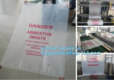 China LDPE material customized Logo compostable Industrial heavy duty clear plastic asbestos packaging garbage bags, bagplasti for sale