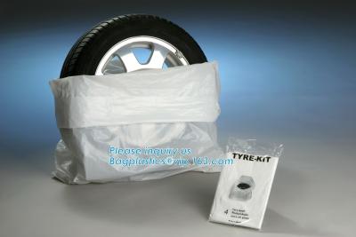 China spare car tire plastic storage tote bags for tyre packaging custom size disposable clear pe printing side gusset, limite for sale