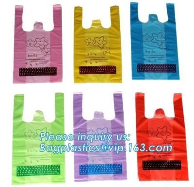 China Biodegradable compostable T-Shirt Bag,Carry Out Retail Bags Recyclable Grocery Shopping,Grocery T-shirts Carry-out Ba for sale