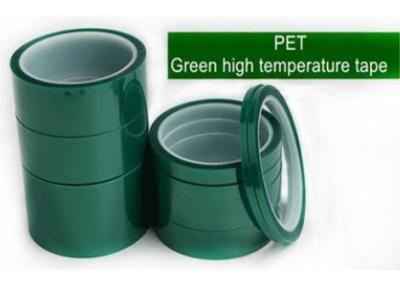 China Green Polyester Silicone Adhesive Electroplating Tape Heat Resistant PET Powder Coating Tape Green Masking Tape bagplast for sale