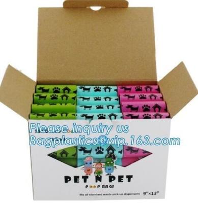 China scented Eco-Friendly Black Blue Color or Mixed Dog Pet Waste Poop Bags Refill Rolls, Eco-Friendly 100% Biodegradable PLA for sale