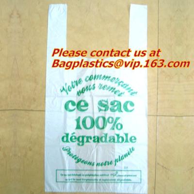 China 100% Biodegradable and Compostable, T-shirt Bags, EN13432 Certificate, green bags, bio bag for sale