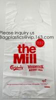 China Large Plastic Grocery T-Shirt Bags - Plain White,Thank You Grocery Shopping Bags Biodegradable Reusable Recyclable Pack for sale