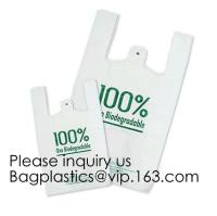 China Wholesale Factory Compostable Biodegradable Plastic T-Shirt Bags,Biodegradable Compostable T Shirt Garbage Bags On Roll for sale